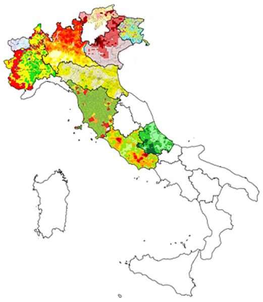 Mappe della concentrazione del radon nelle Regioni italiane - Gas Radon